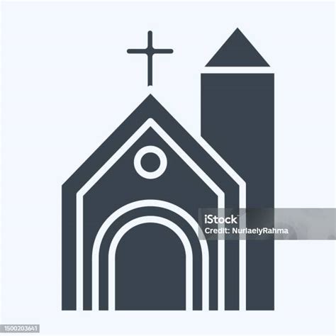 아이콘 교회 켈트 기호와 관련이 있습니다 글리프 스타일 심플한 디자인 편집 가능 간단한 그림 0명에 대한 스톡 벡터 아트 및