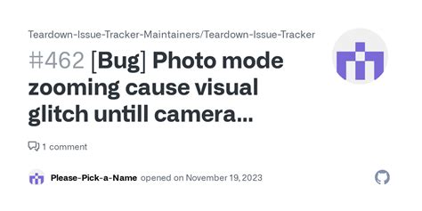 Bug Photo Mode Zooming Cause Visual Glitch Untill Camera Moverotated