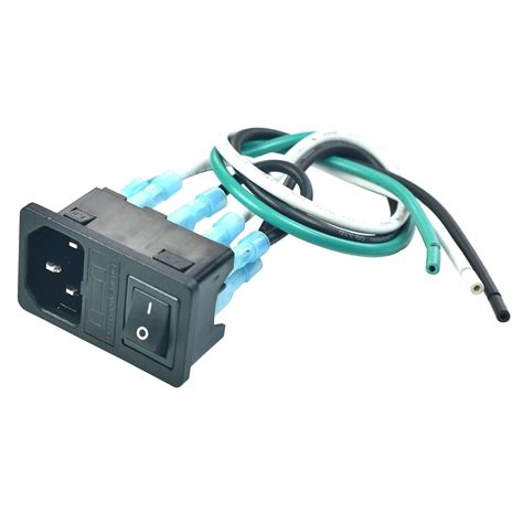 2pcs Filshu Large Current Inlet Male Power Socket With 14awg Wires15a