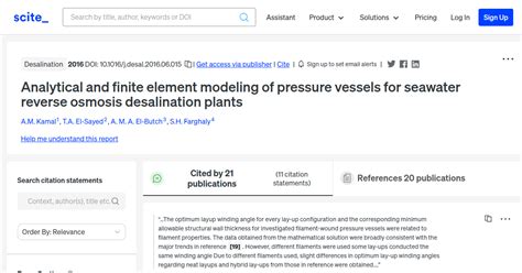 Analytical And Finite Element Modeling Of Pressure Vessels For Seawater
