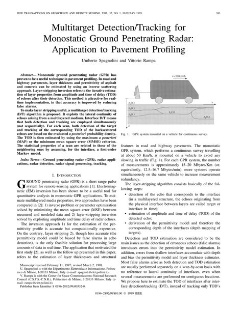 Pdf Multitarget Detectiontracking For Monostatic Ground Penetrating