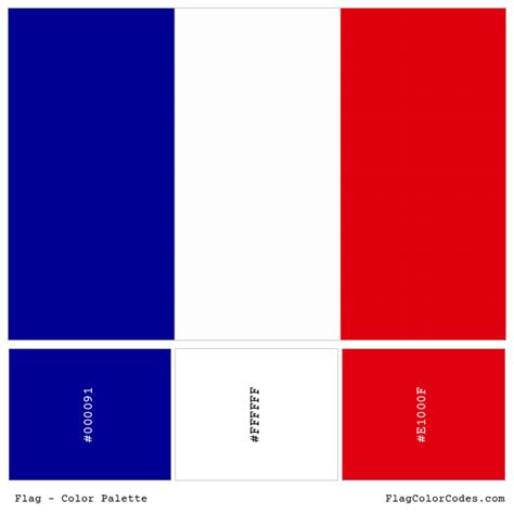 France Flag Color Codes
