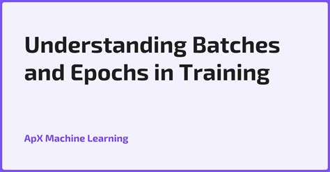 understanding batches and epochs in training
