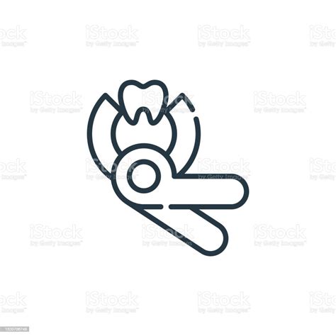 치과 의사 개념에서 펜치 아이콘 벡터 펜치 편집 가능한 스트로크의 얇은 선 그림입니다 웹 및 모바일 앱 로고 인쇄 미디어에 사용하기 위한 선형 기호입니다 강철에 대한 스톡