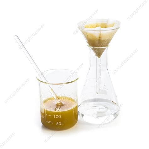 Filtering Rock Salt Solution Stock Image C Science Photo Library