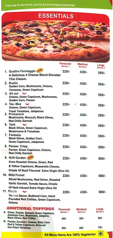 Pizza Factory Menu Online | cityofclovis.org