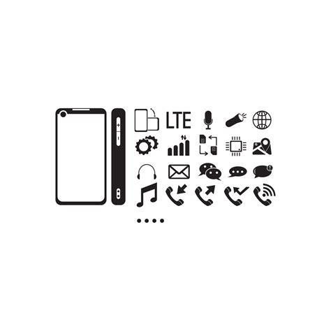 Smartphone Symbol Icon Set Vector Illustration 16222709 Vector Art At