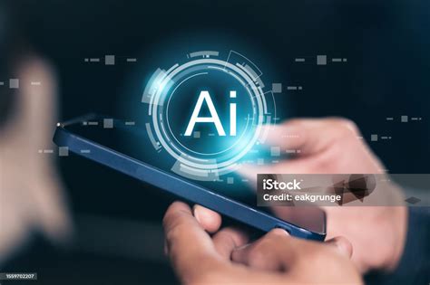 Ai 연결 네트워크 데이터 비즈니스 정보 개발 기술 디지털 미래와 함께 스마트폰을 사용하는 남자 소프트웨어 혁신 인터넷 통신