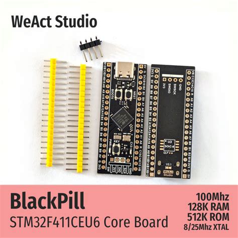 Weact Blackpill Stm32f411ceu6 Stm32f411 Stm32f4 Stm32 Core Board Learning Board Development