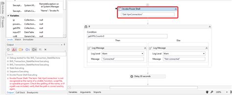 how to use powershell activity to perform ping test on a particular ip
