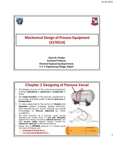 Lecture 5 Mdpe Introduction To Design Of Pressure Vessel Pdf Buckling Pipe Fluid