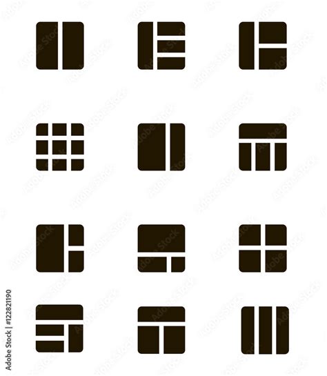 Collection Set Of Gallery View Display Options Icon Vector Stock Vector