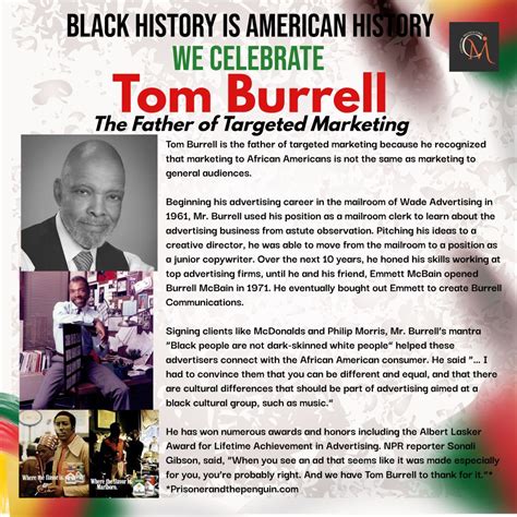 And Finally Tom Burrell A Great Marketer Courteney Lynn Wilds