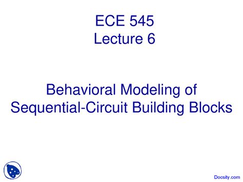 Behavioral Modeling Digital System Design With Vhdl Lecture Slides