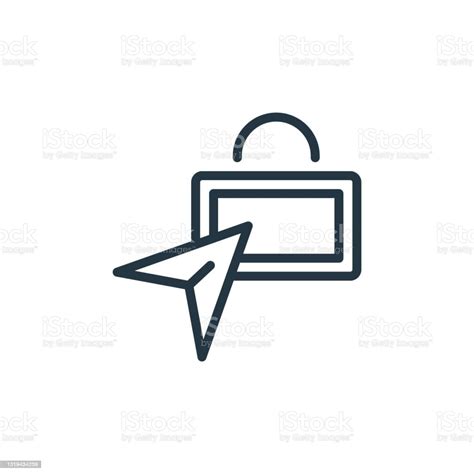 검은 포인터 아이콘입니다 상거래 및 쇼핑 컬렉션에서 흰색 배경에 격리 된 얇은 선형 검은 색 포인터 개요 아이콘 라인 벡터 사인