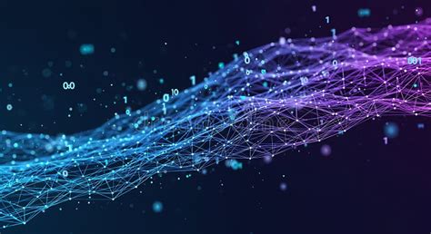 Abstract Data Network With Connecting Lines And Binary Code Concept