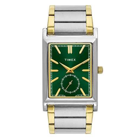 Timex Men Green Rectangle Dial Analog Watch Tw000l524 Krishna Watch