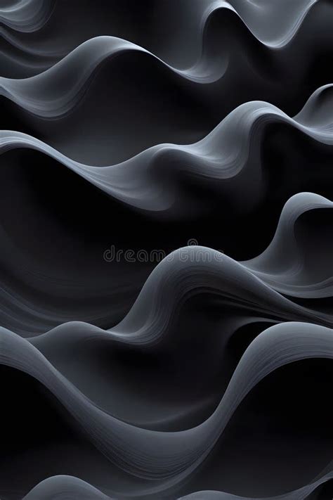 Surreal Black Waves With Elegant Contrast Ai Generated Stock Illustration Illustration Of