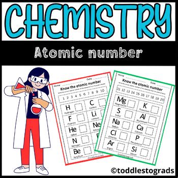 Chemistry Atomic Number Of Elements Practice Worksheet By Toddles To Grads