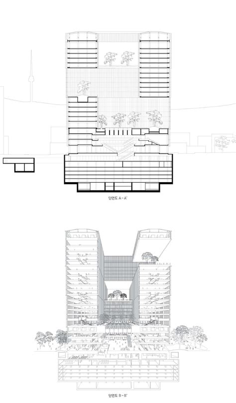 Two Diagrams Showing The Different Sections Of A Building