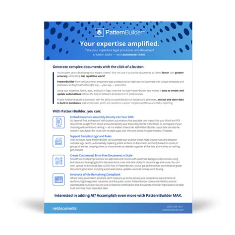 Patternbuilder Document And Workflow Automation Product Brochure