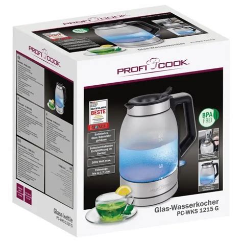 ᐉ Чайник электрический стекло Profi Cook PC-WKS 1215 G (9042112 ...