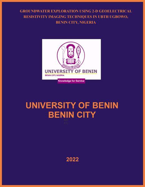 Groundwater Exploration Using 2 D Geoelectrical Resistivity Imaging Best Bookstore In Nigeria