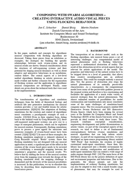 Composing With Swarm Algorithms Creating Pdf Simulation Algorithms