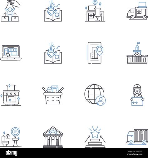 mobile payments line icons collection contactless wallet digital