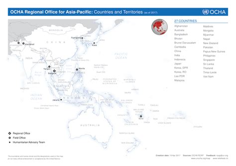 Asia Pacific Regional Reference Map Ocha Regional Office For Asia