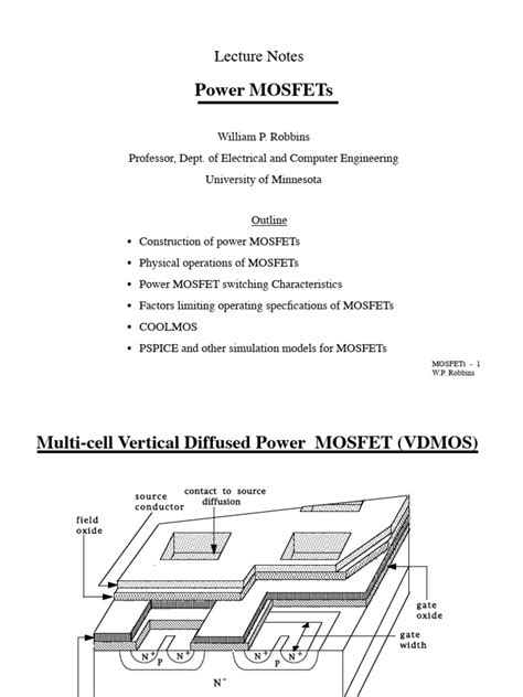 Behaviour Of Power Mosfets Pdf Field Effect Transistor Mosfet