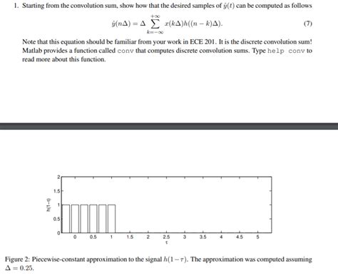 Numerical Approximation To Convolution The Chegg