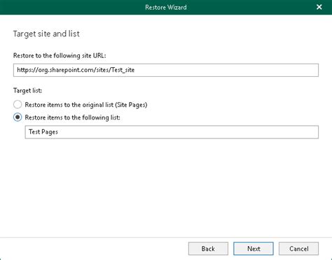 Step 5 Specify Target Site And List Veeam Backup Explorers Guide