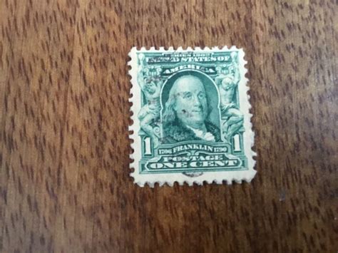 Ben Franklin Us Postage 1 Cent Stamp Green Rare Used Stamp 1900s Ebay