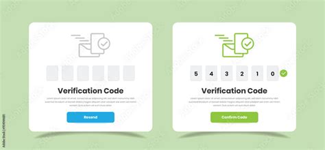 Code Authentication And Verification Page Popup Design For Web And Mobile App Stock Vector