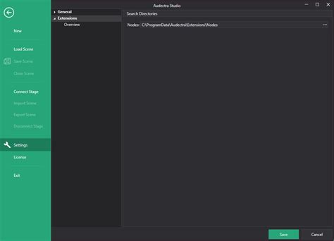Backstage Menu Audectra Documentation