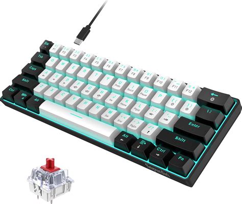 Amazon Com Snpurdiri Wired Mechanical Gaming Keyboard Ice Blue LED Backlit Keys Mini