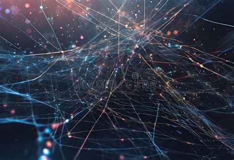 Abstract Digital Connection Moving Dots And Linescreated With The Help