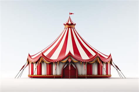 Premium Ai Image 3d Circus Tent On A Plain White Backdrop