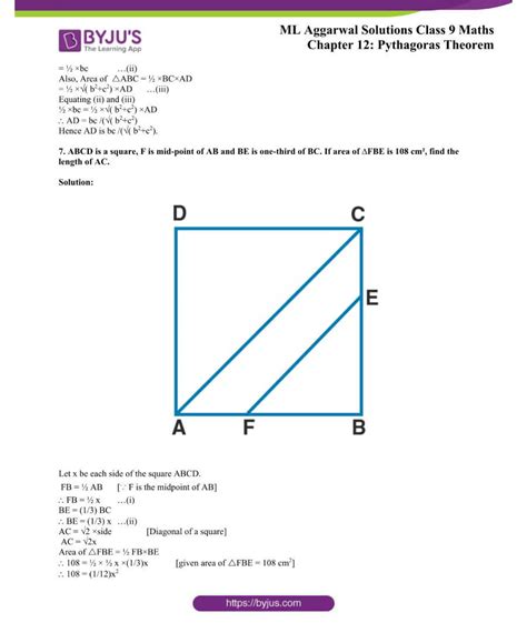 ML Aggarwal Solutions For Class Maths Chapter Pythagoras Theorem