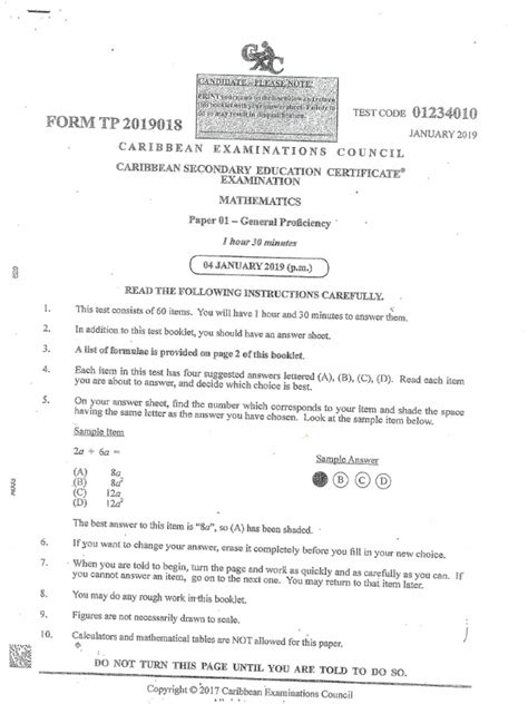 Solution Cxc Mathematics January 19 P1 Pdf