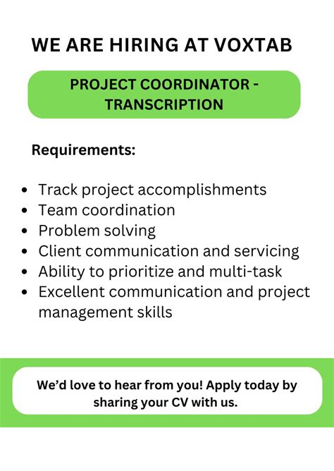 Hiring Projectcoordinator Transcriptionindustry Akshay Gupta