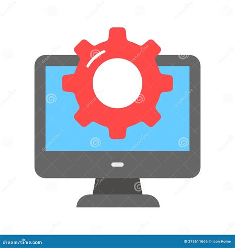 Computer Setting Vector Design In Trendy Style System Configuration Icon Stock Vector
