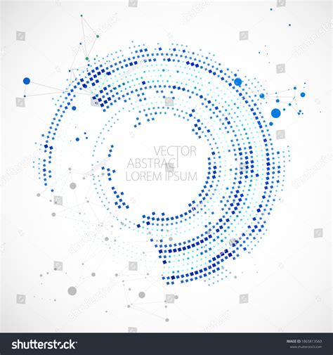 Halftone Science Background Connecting Dots Lines Stock Vector Royalty Free 1865813560