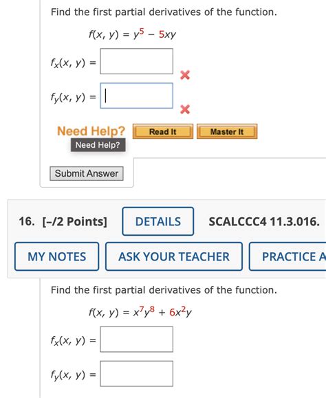 Solved Find The First Partial Derivatives Of The Function Chegg