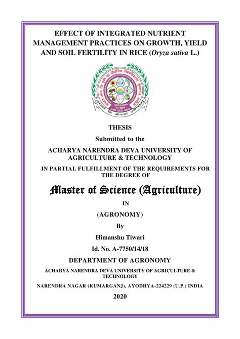 (PDF) EFFECT OF INTEGRATED NUTRIENT MANAGEMENT PRACTICES ON GROWTH, YIELD AND SOIL FERTILITY IN ...