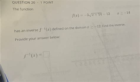 Solved QUESTION 20 1 POINTThe Chegg Com