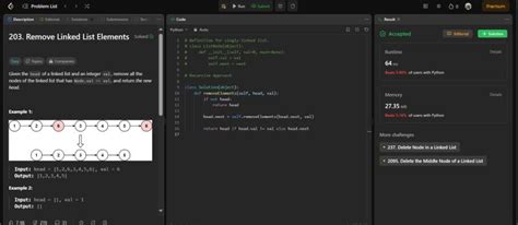 Zaid Ullah On Linkedin Day27 Problem203 Python Datascience Data Science Leetcode
