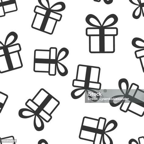 선물 상자 아이콘 원활한 패턴 배경입니다 흰색 격리 된 배경에 패키지 벡터 그림을 제시합니다 서프라이즈 비즈니스 컨셉 공휴일에