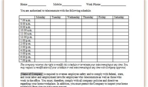Telecommuting Proposal Template This Sample Form Enables An Employee To